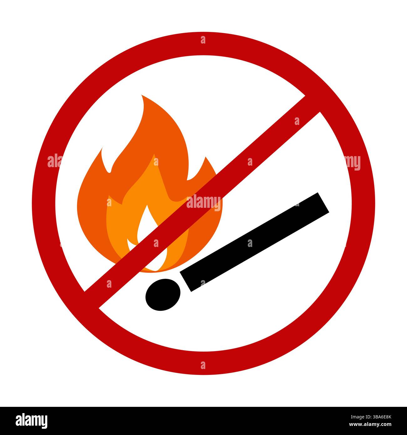 No open flame sign. No fire prohibition sign. Flat vector illustration ...