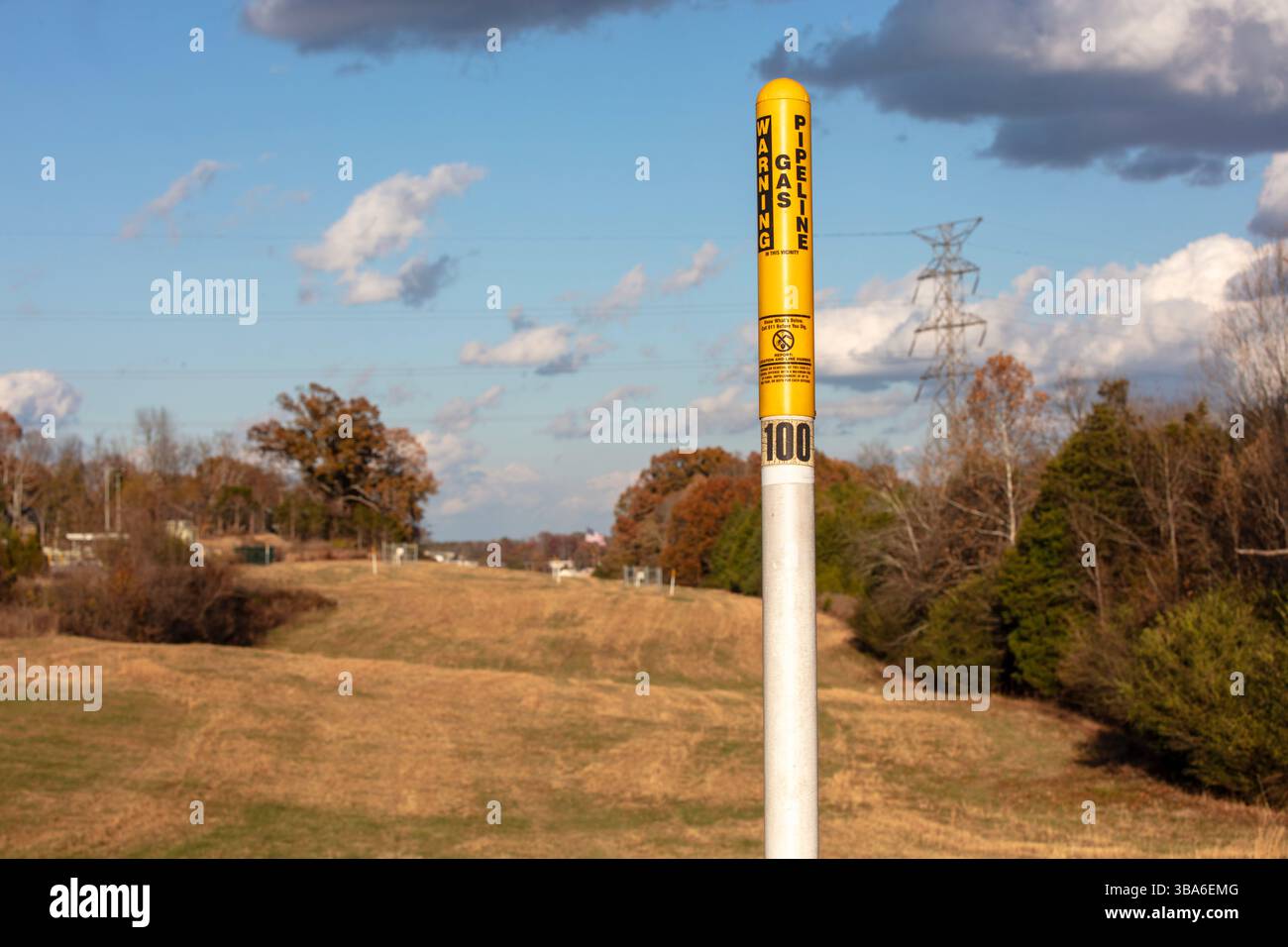 Pipeline right of way markers Stock Photo - Alamy