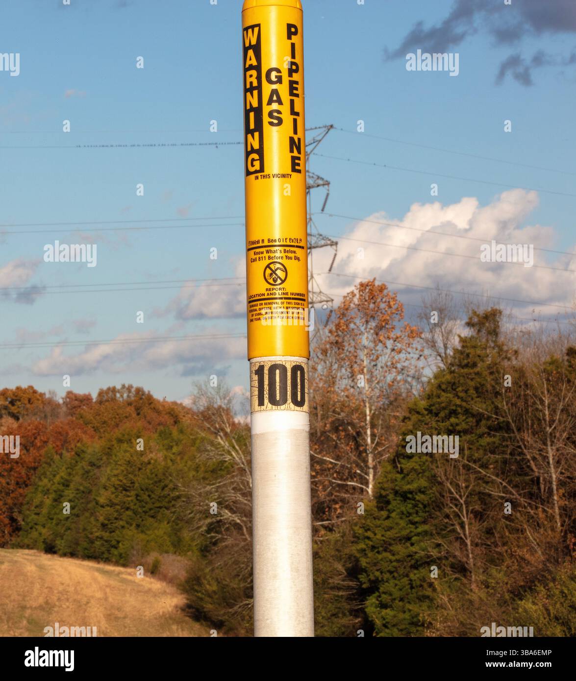 Pipeline right of way markers Stock Photo - Alamy