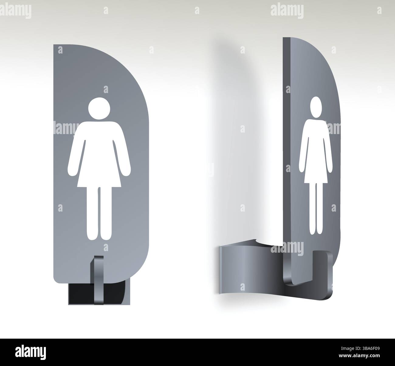 Realistic Vector Signage Mock Up Design Template, Metal Sign 3D ...