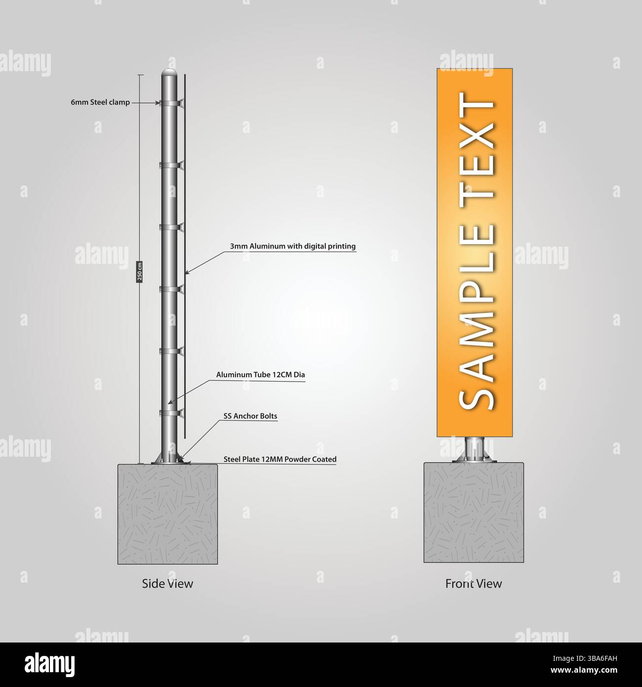Signage technical detail drawing, Project Consultation and management ...