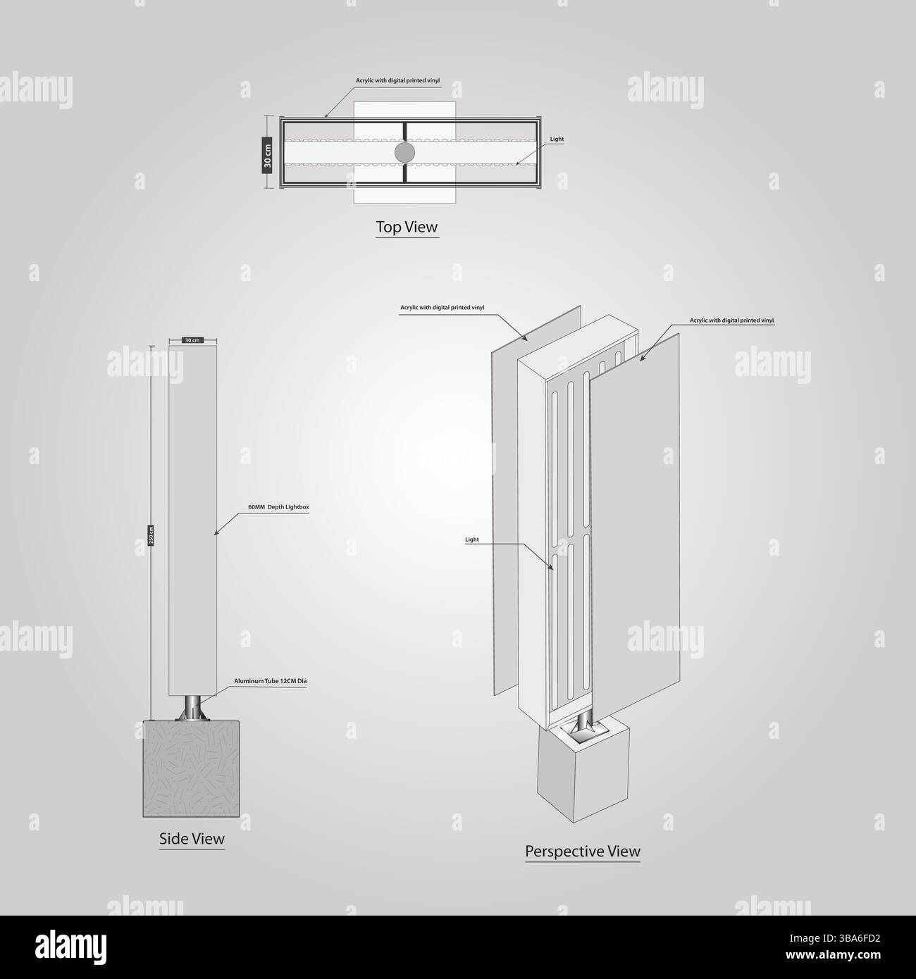 Signage technical detail drawing, Project Consultation and management ...
