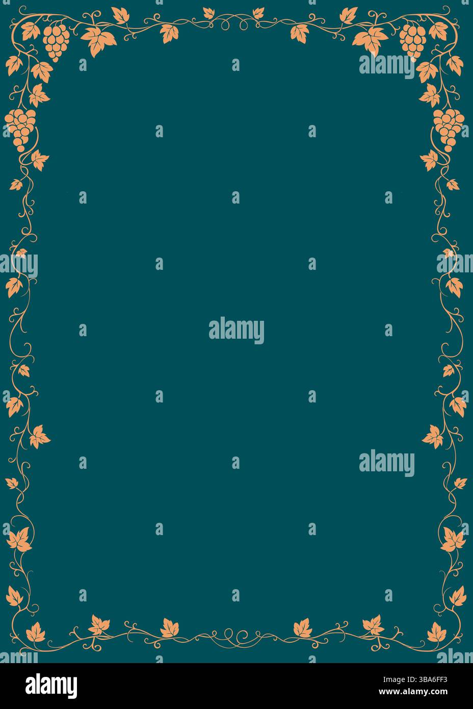 Elegant grapevine border frame set, vintage hand drawn style Stock ...