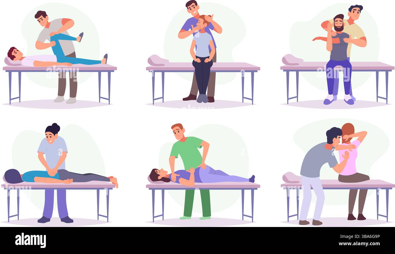 Doctor examining back patient in Stock Vector Images - Alamy