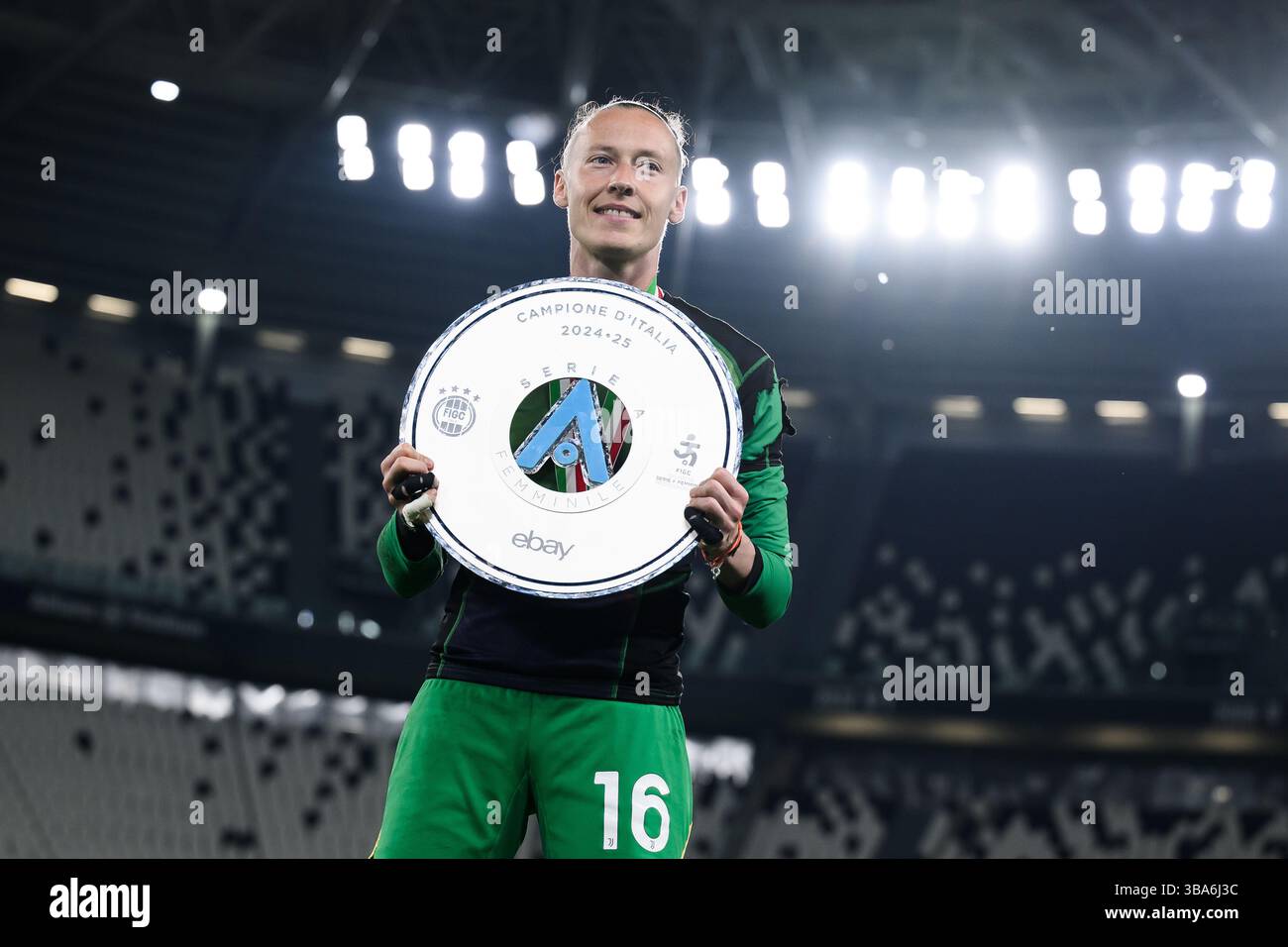 Juventus' Pauline Camille Peyraud-Magnin poses with the Italian ...