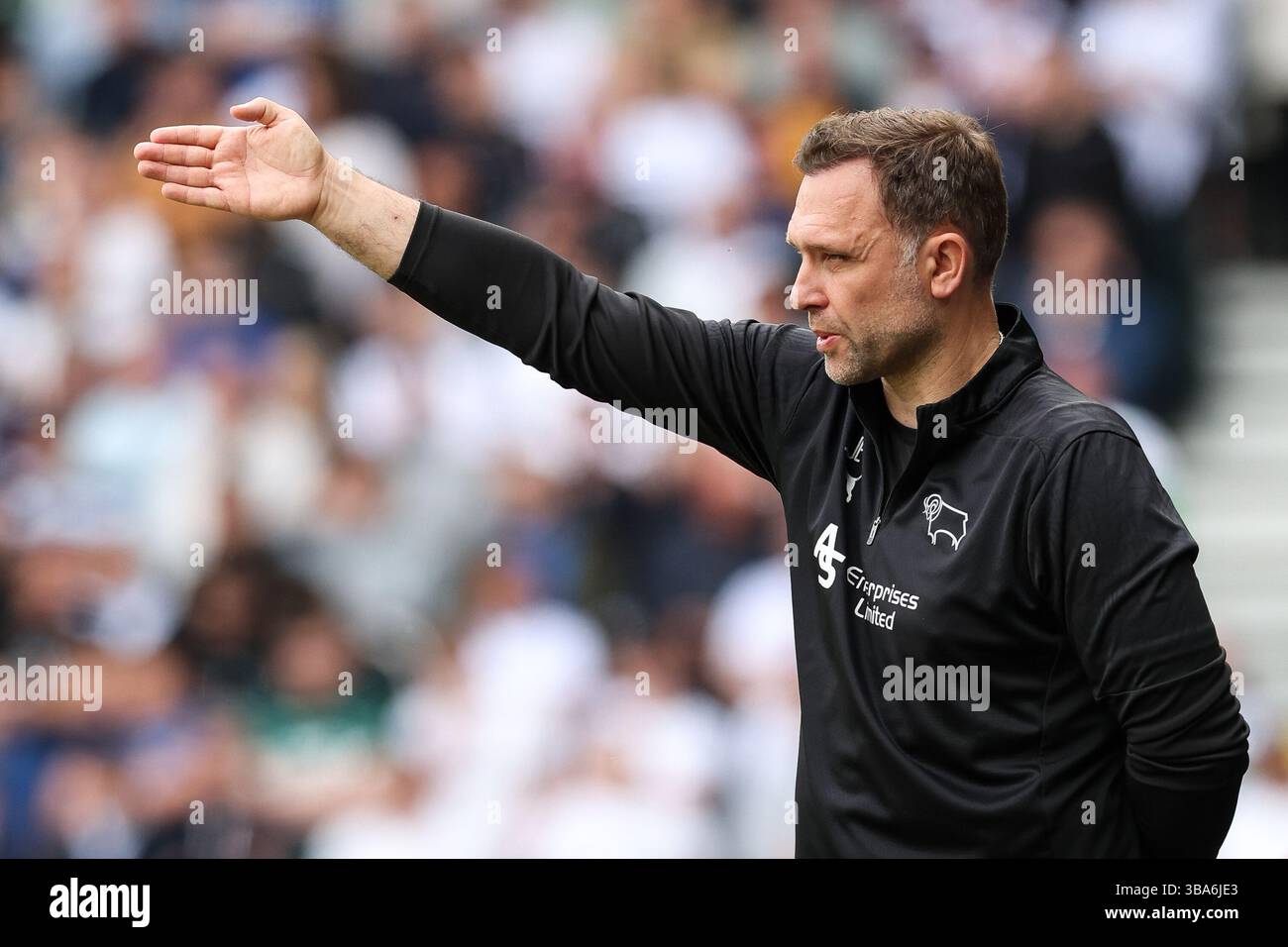 Derby County manager John Eustace during the Sky Bet Championship match ...