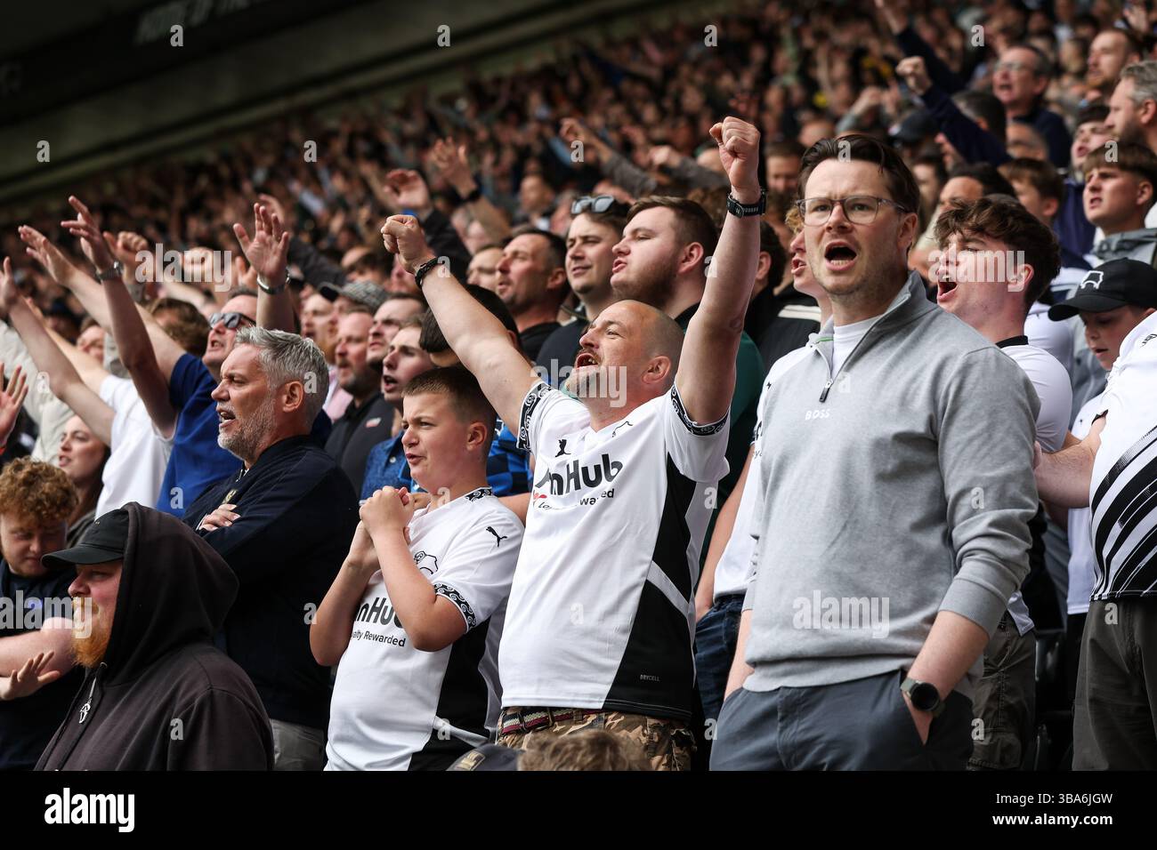 Derby County fans in the stands during the Sky Bet Championship match ...