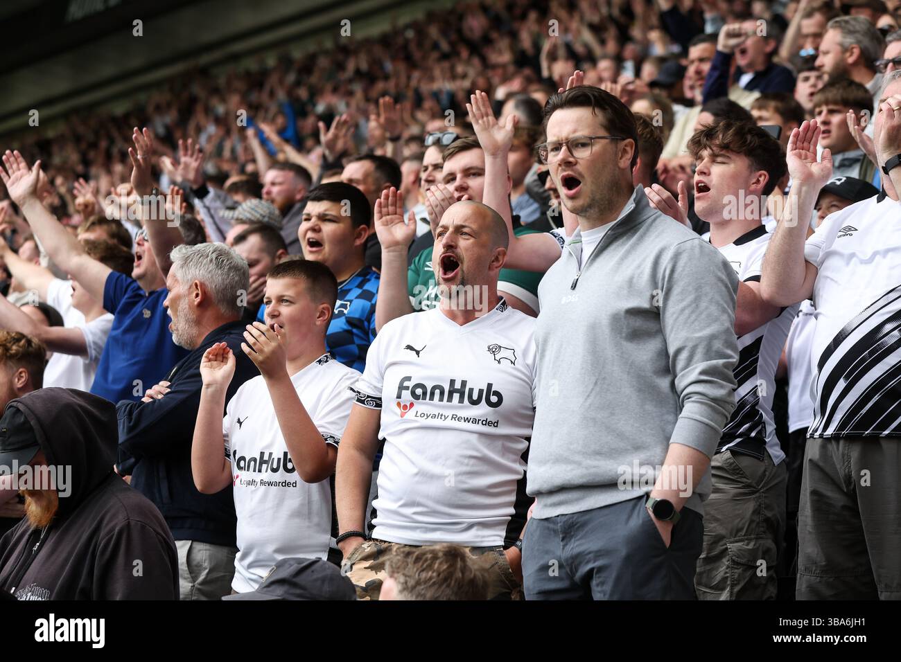 Derby County fans in the stands during the Sky Bet Championship match ...