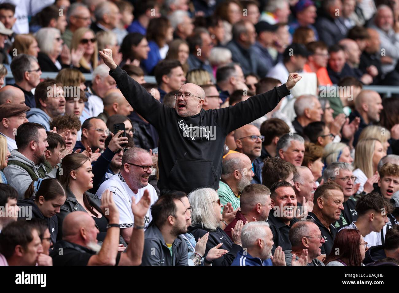Derby County fans in the stands during the Sky Bet Championship match ...