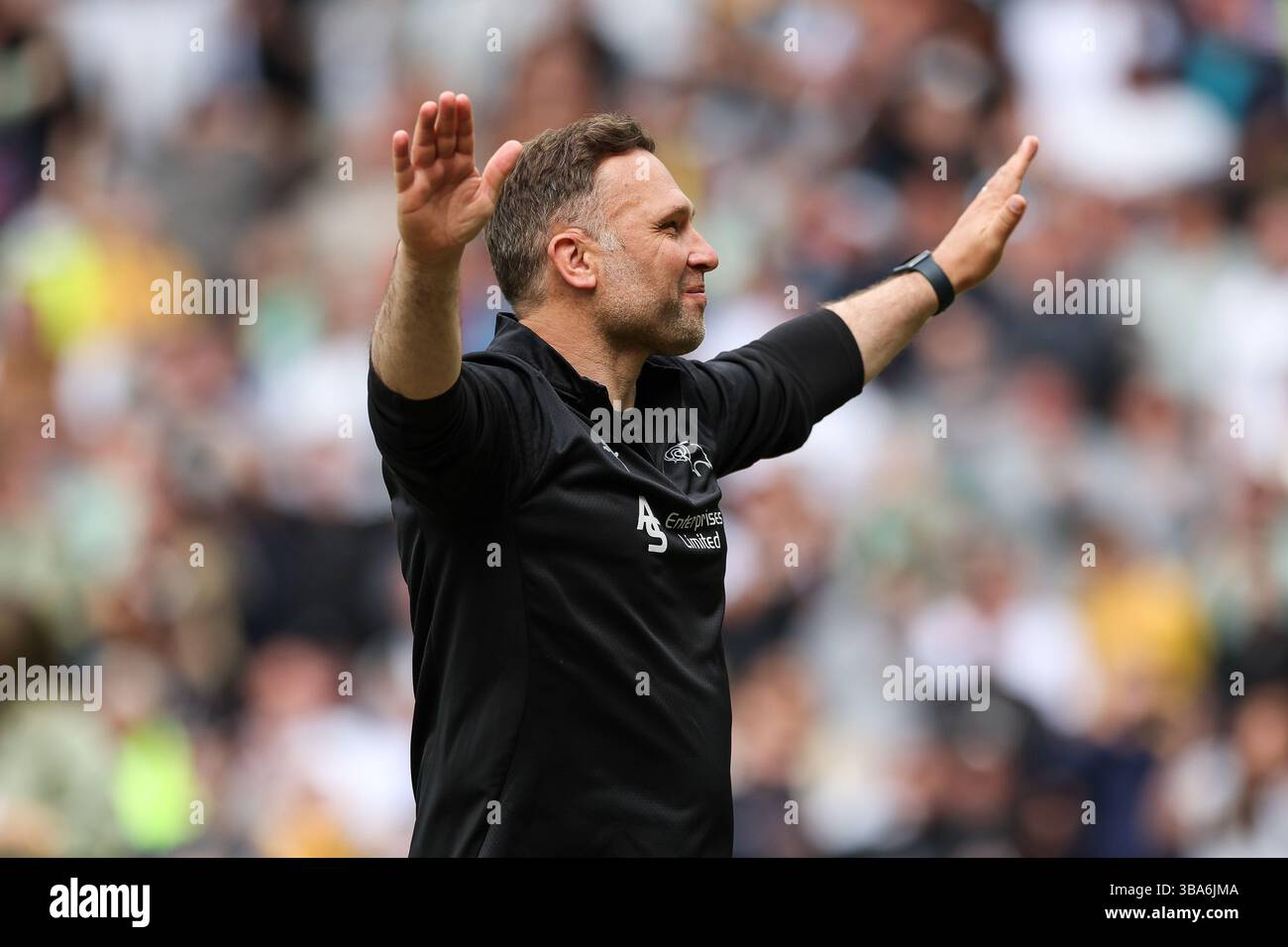 Derby County manager John Eustace salutes the fans after the Sky Bet ...