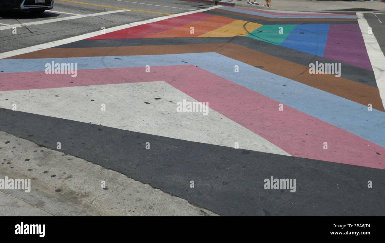 West Hollywood, California, USA 11th May 2025 LGBTQ Flag Crosswalk ...