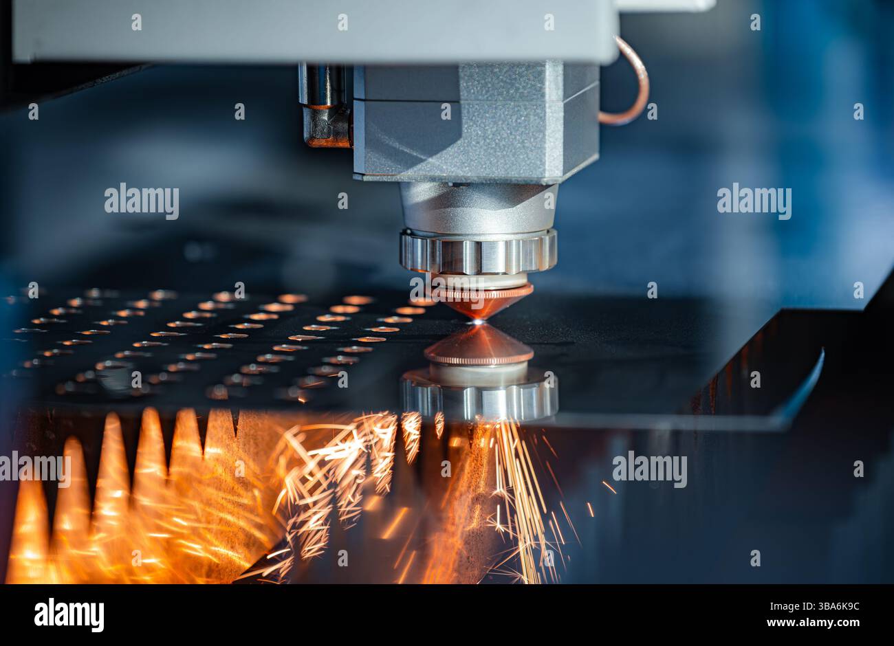 CNC Laser cutting of metal, modern industrial technology Making ...