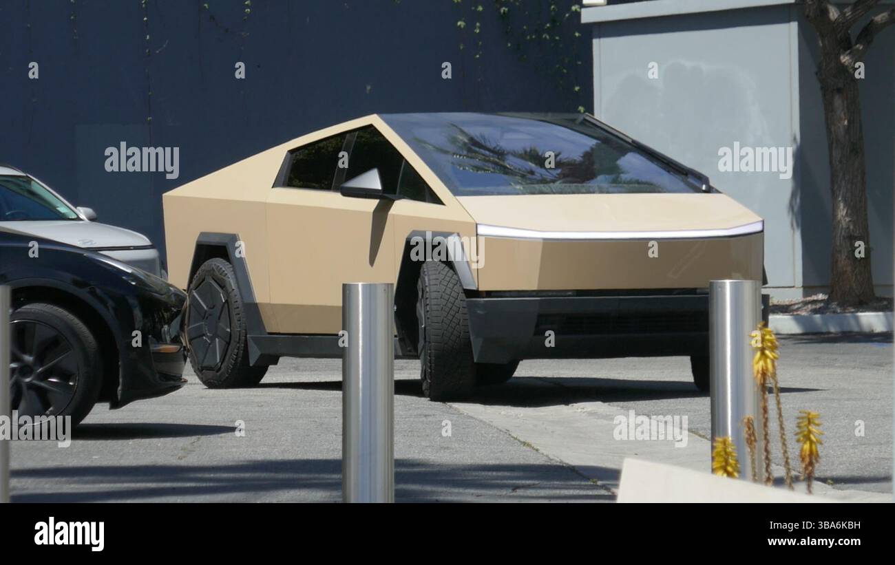 Los Angeles, California, USA 11th May 2025 Tesla Beige Cybertruck on ...