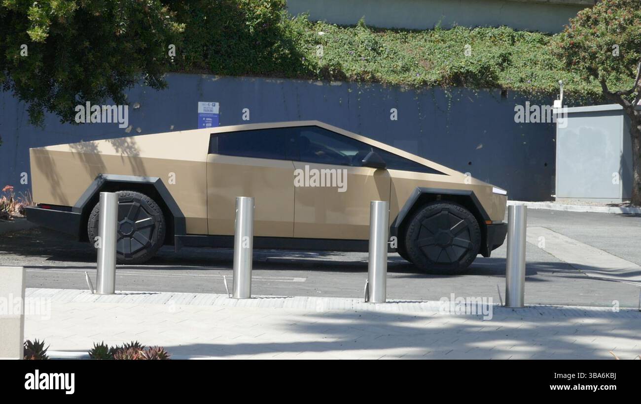 Los Angeles, California, USA 11th May 2025 Tesla Beige Cybertruck on ...