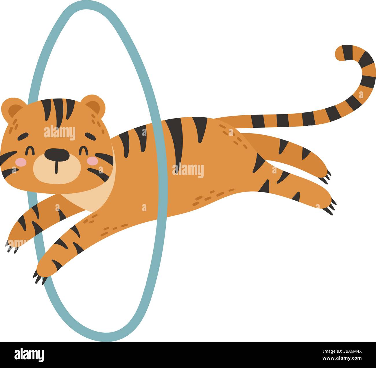 Circus tiger animal, Circus isolated element, vector cartoon style ...