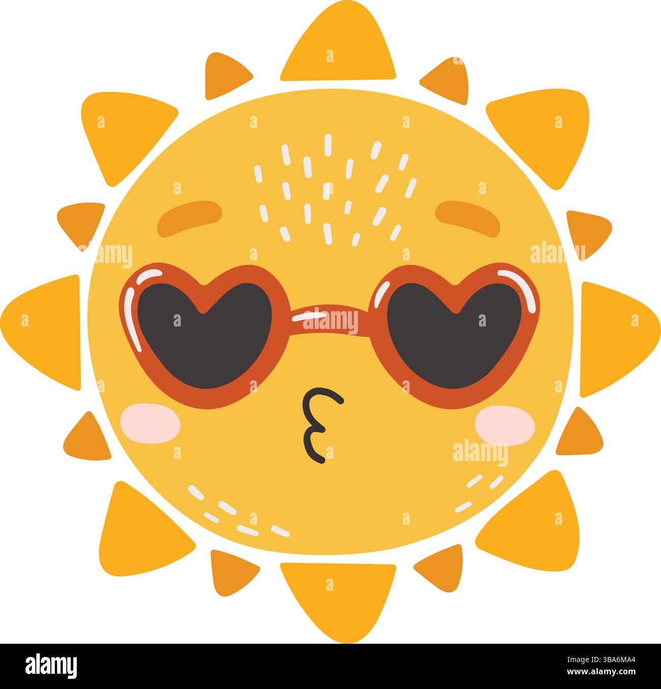 Cute sun cartoon character, Happy sun vector, Summer sunshine with eyes ...