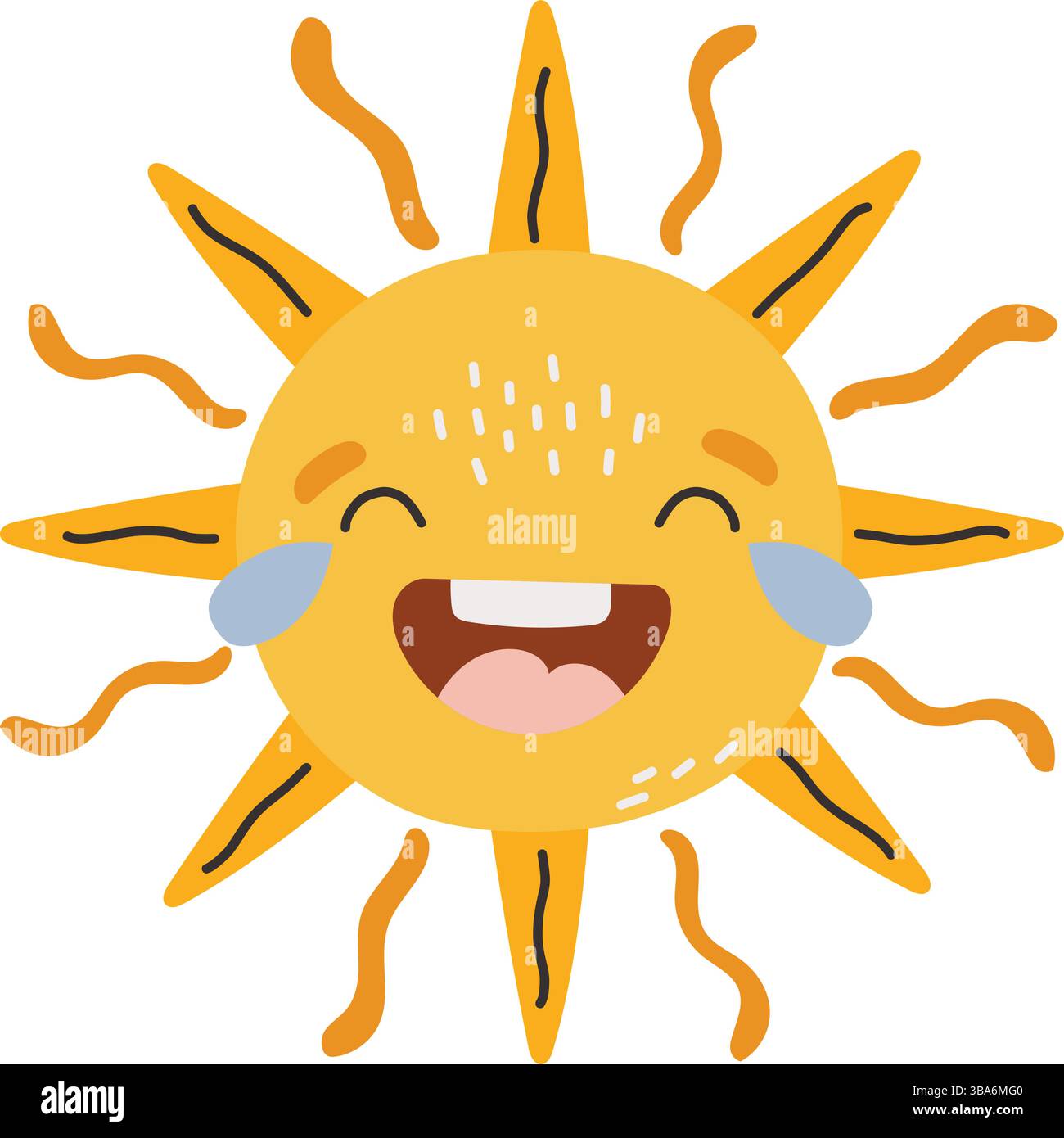 Cute sun cartoon character, Happy sun vector, Summer sunshine with eyes ...