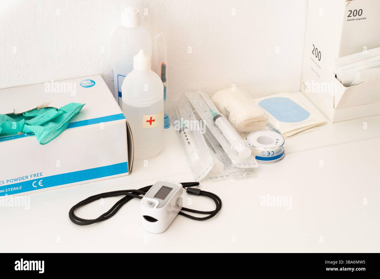 Nurse's table in a first aid station Stock Photo - Alamy