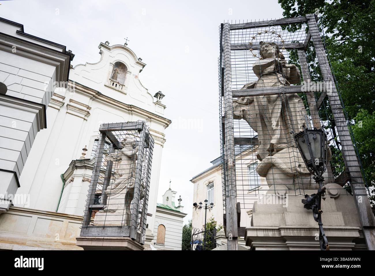 Lviv, Ukraine - May 04, 2025: Captivating view of encaged historic ...