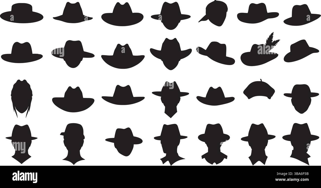 A visually striking collection of black silhouette vector shapes, each ...