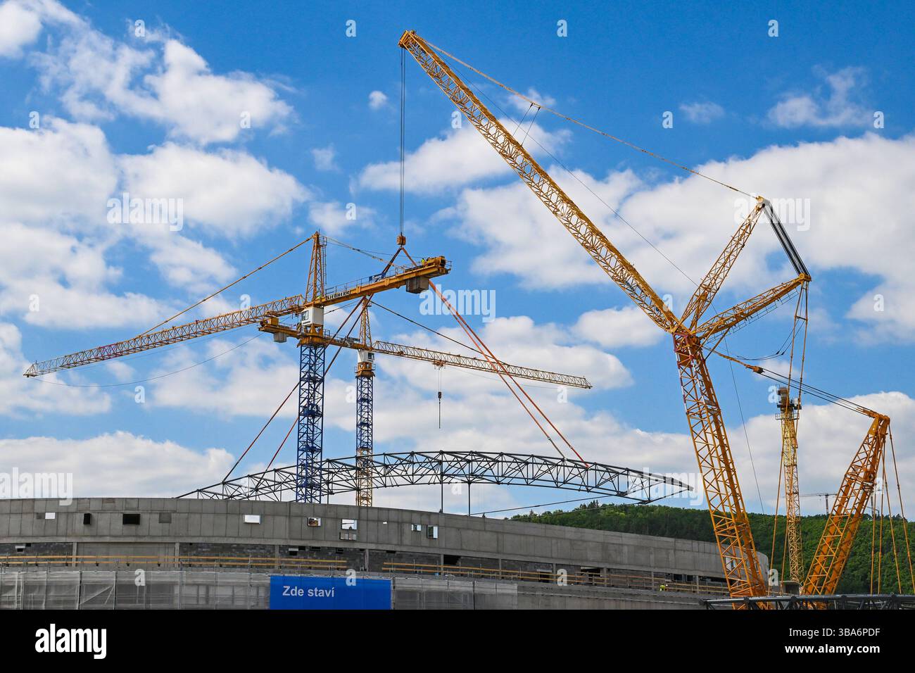 Construction of the Arena Brno multifunctional hall in the phase before ...