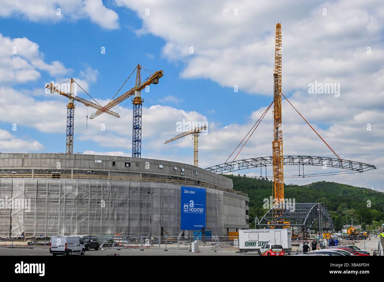 Brno, Czech Republic. 12th May, 2025. Construction of the Arena Brno ...