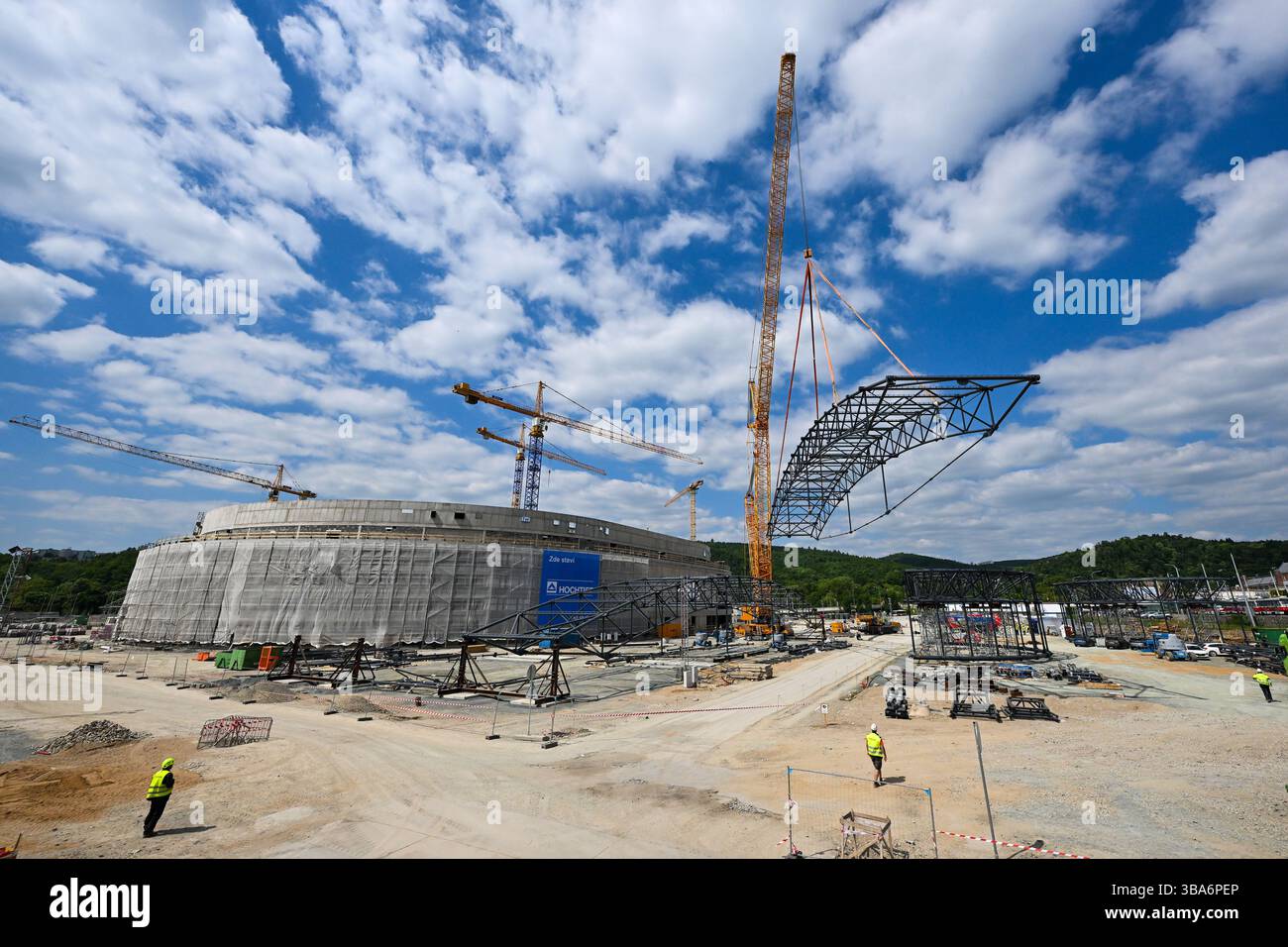 Brno, Czech Republic. 12th May, 2025. Construction of the Arena Brno ...