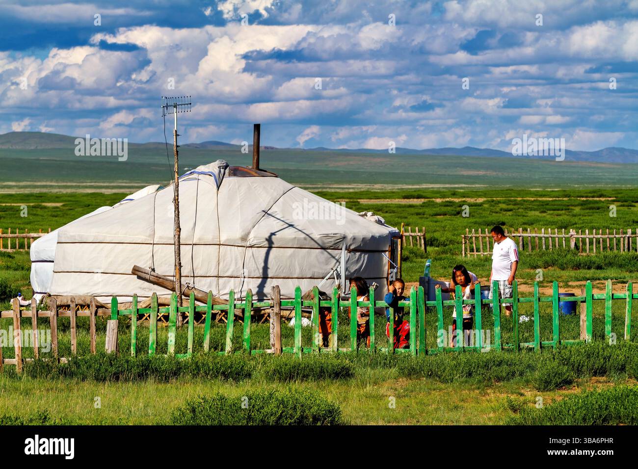 Mongolian Yurt and Camp of nomadic people Stock Photo - Alamy