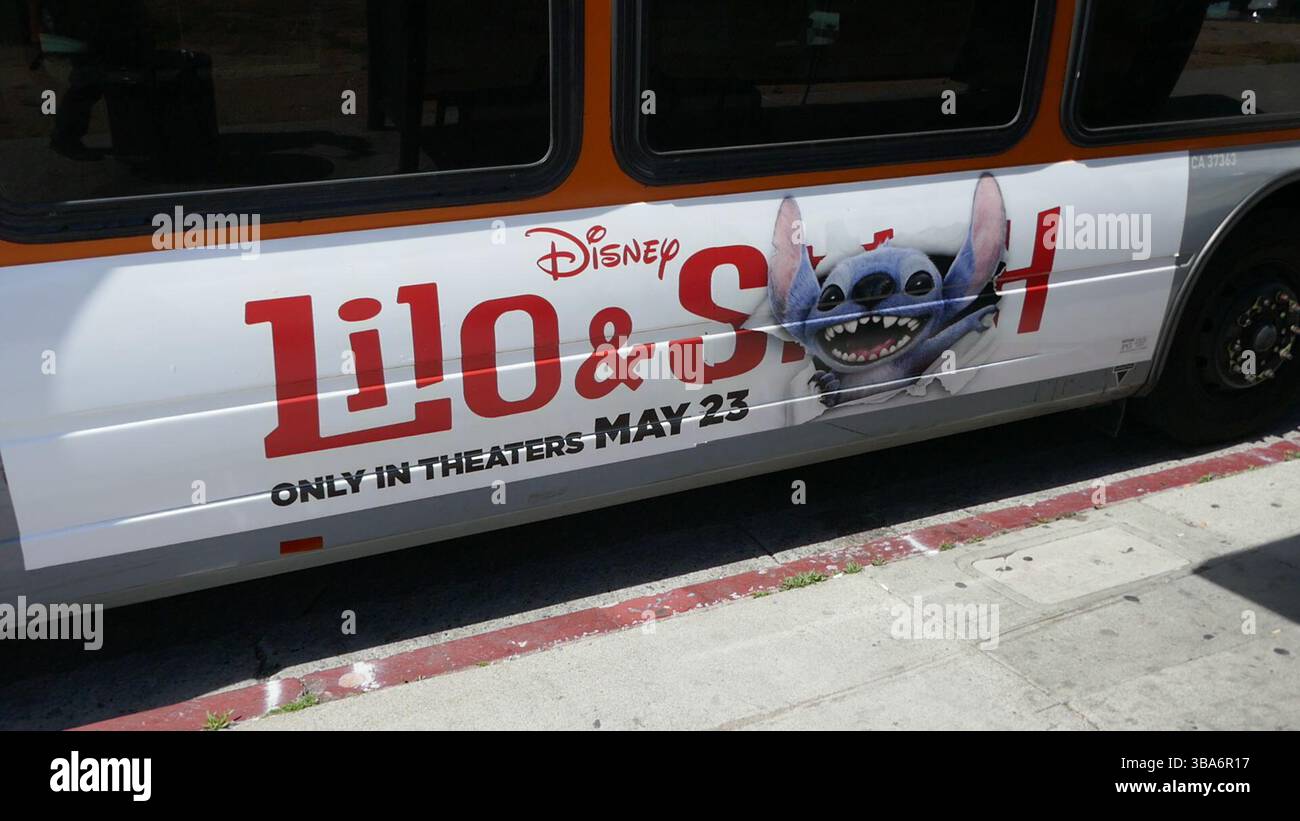 Los Angeles, California, USA 11th May 2025 Disney Lilo & Stitch Bus ...