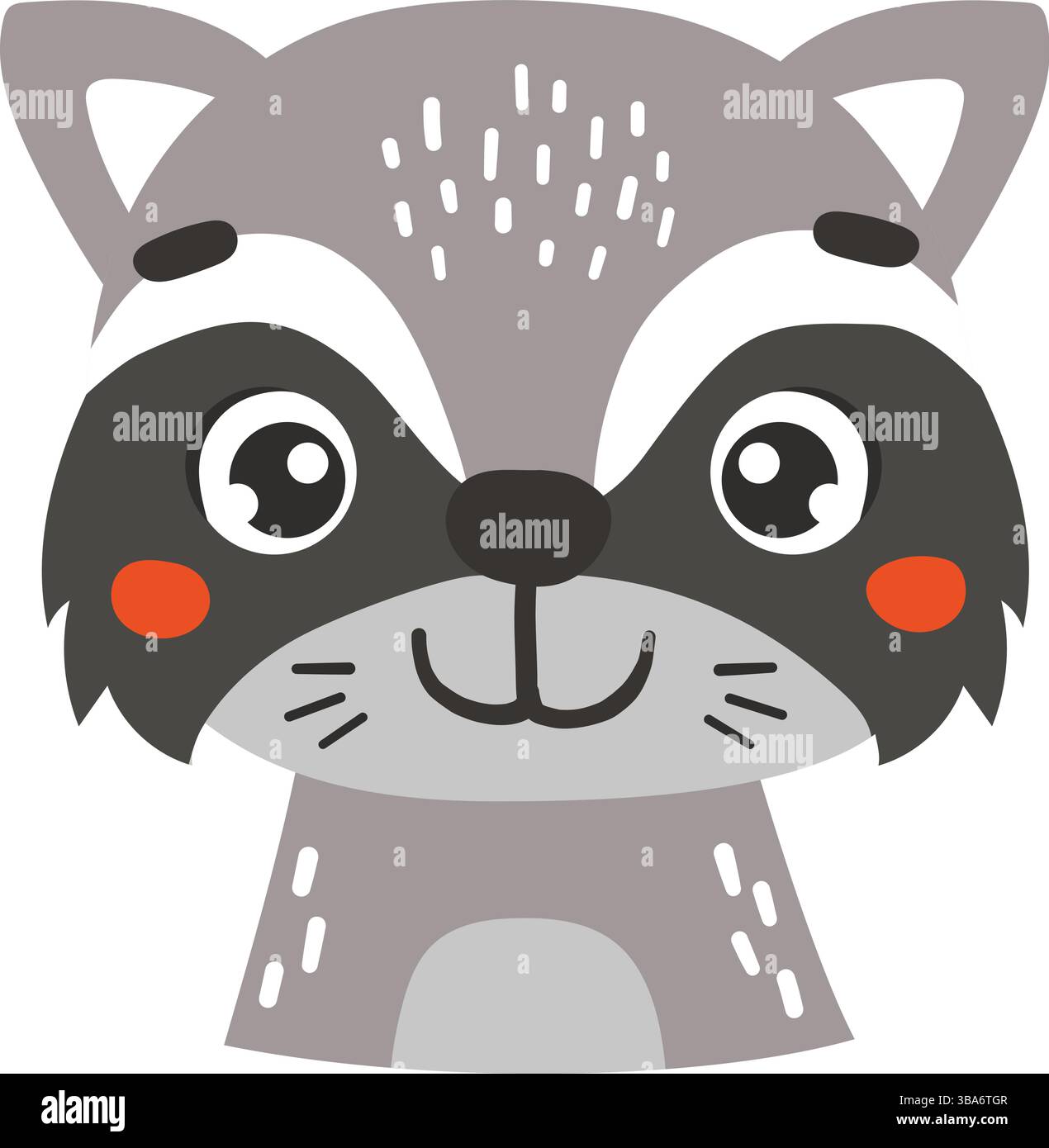 Forest raccoon animal isolated, cute wild animal, kids illustration ...