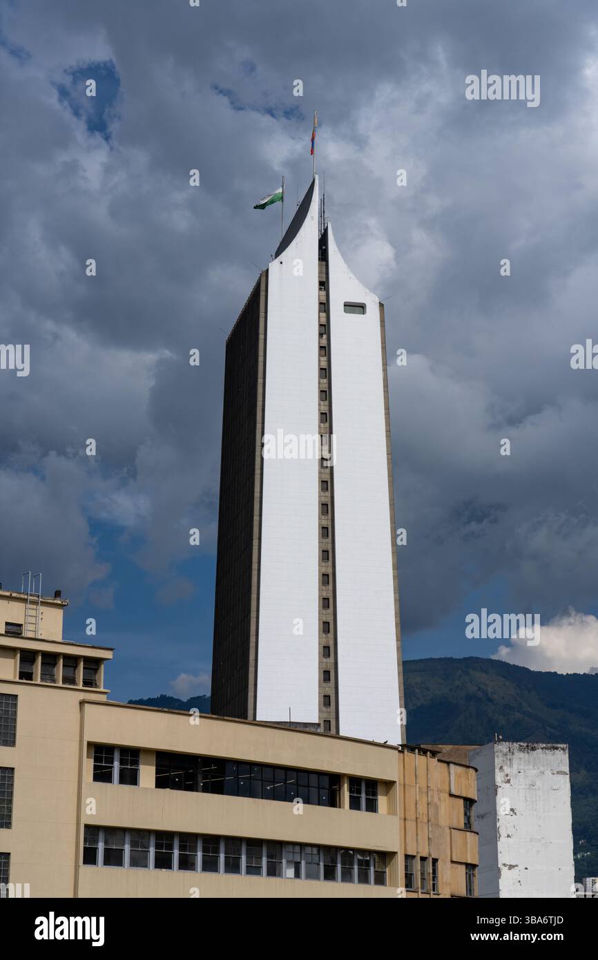 The Coltejer Building, the tallest building in Medellin, Colombia Stock ...