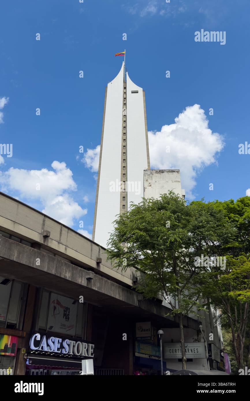 The Coltejer Building, the tallest building in Medellin, Colombia Stock ...