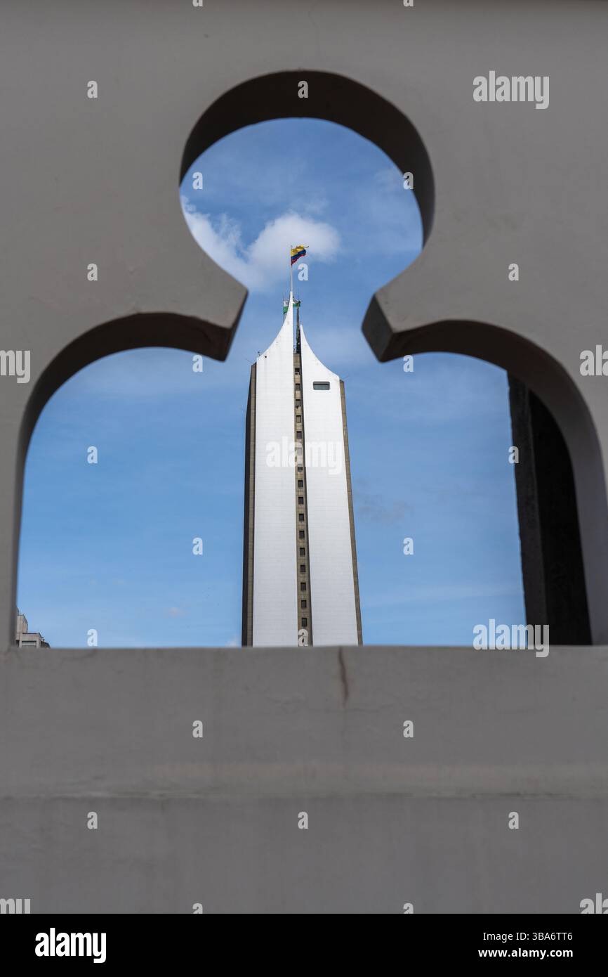 The Coltejer Building, the tallest building in Medellin, Colombia ...