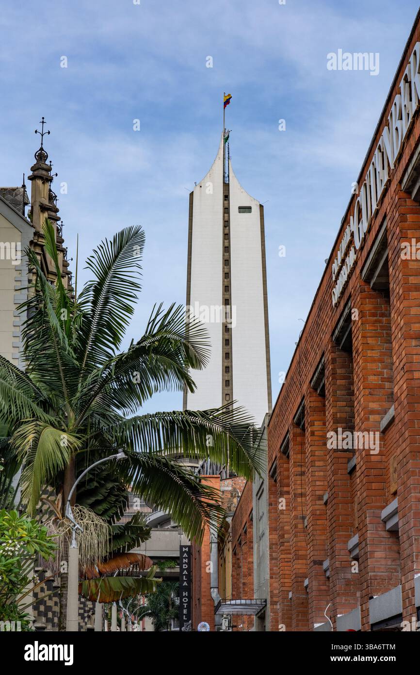 The Coltejer Building, the tallest building in Medellin, Colombia Stock ...