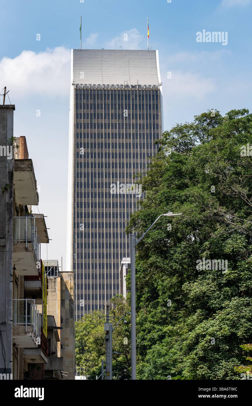 The Coltejer Building, the tallest building in Medellin, Colombia Stock ...