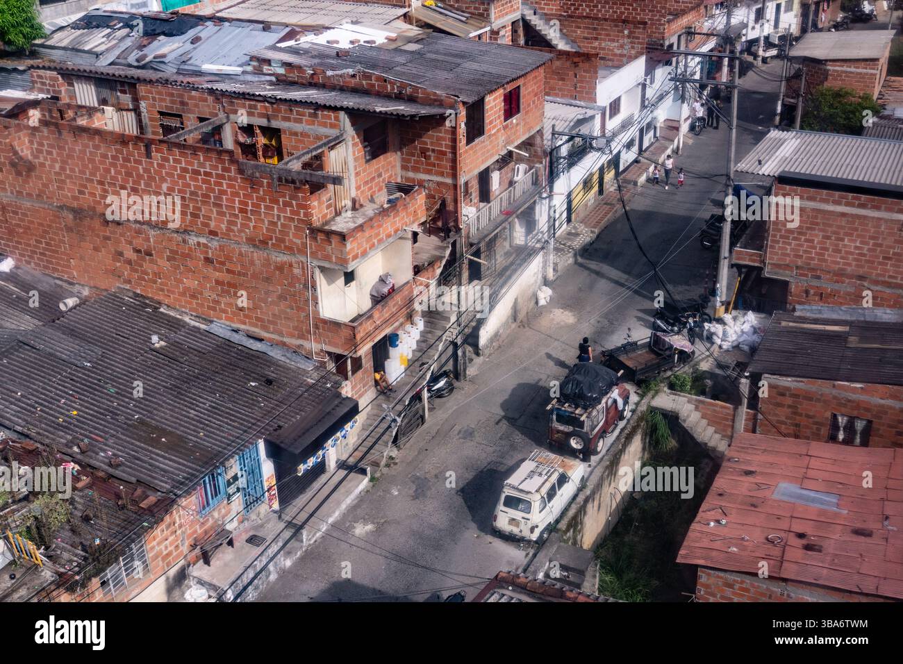 View over the slums of San Javier, Comuna 13, Medellin, Colombia Stock ...
