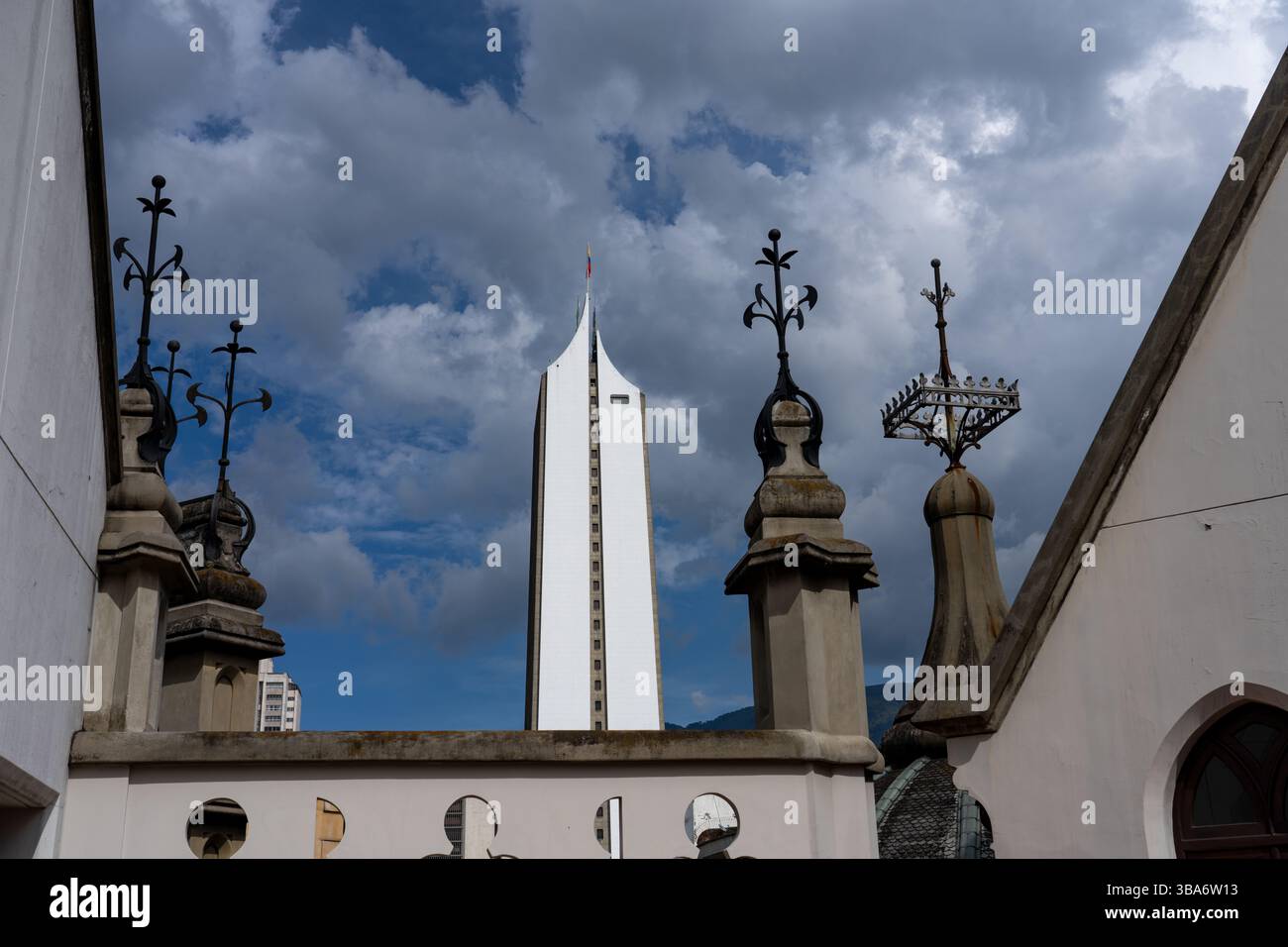 The Coltejer Building, the tallest building in Medellin, Colombia ...