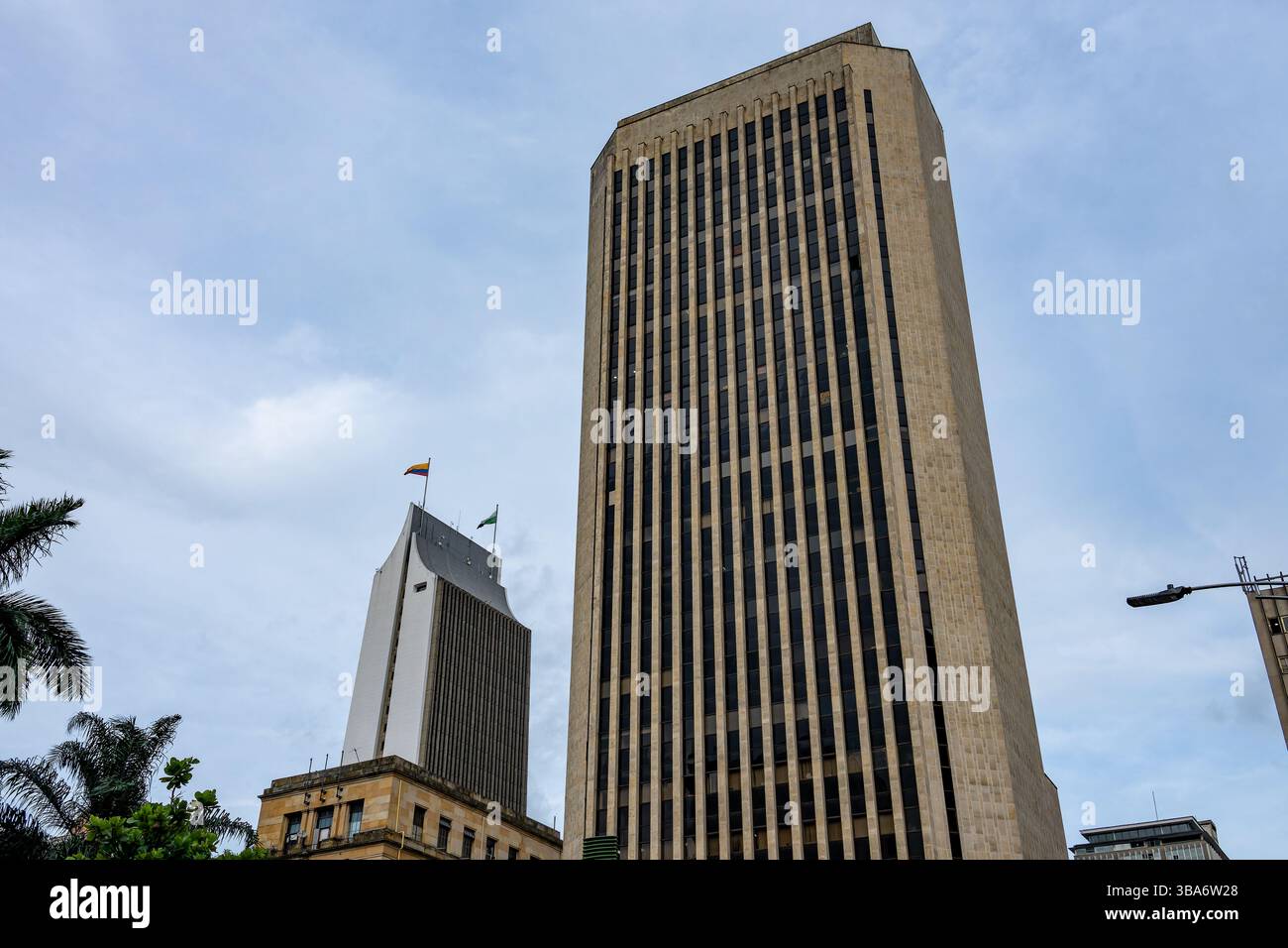 The Coltejer & Banco Popular buildings in Medellin, Colombia. The ...