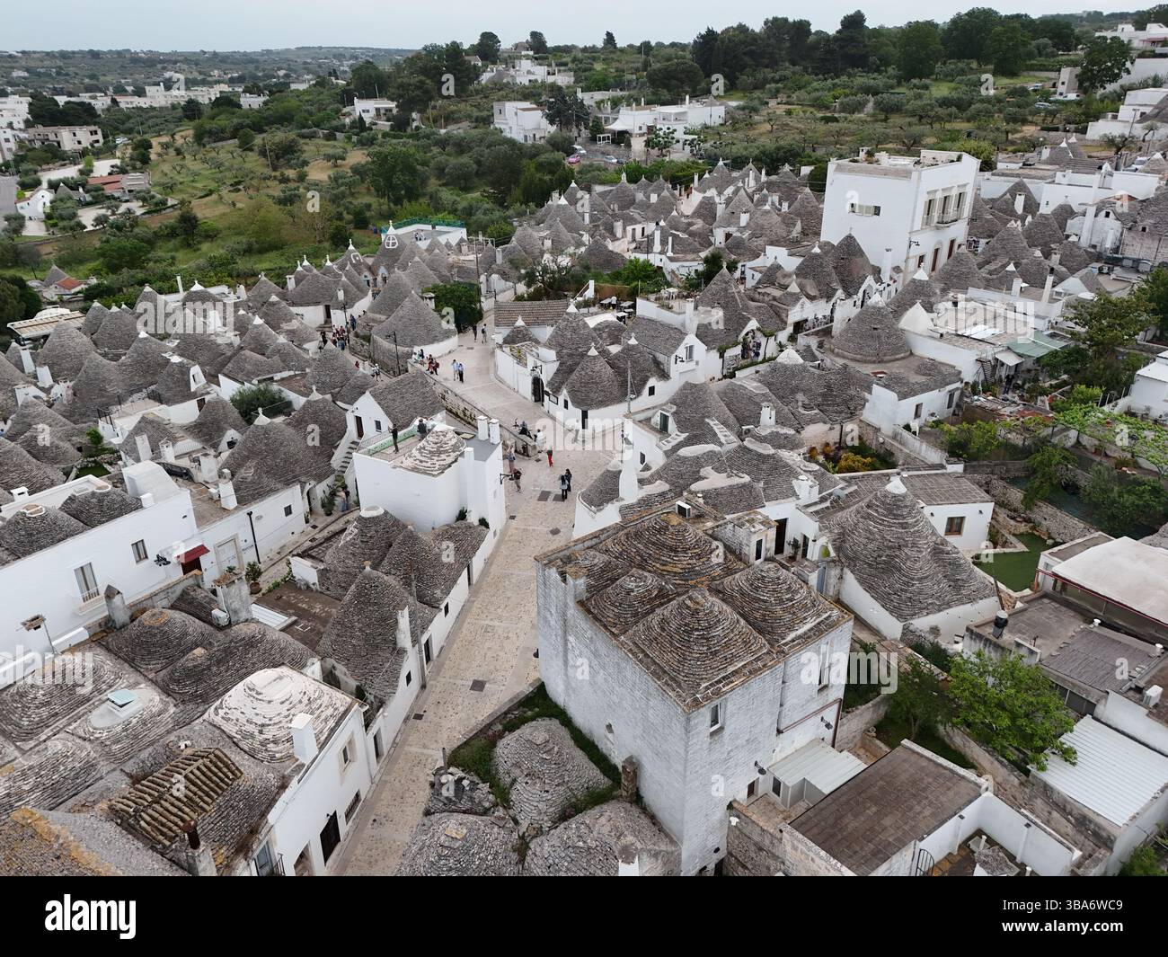 aerial view of Trulli of Alberobello, unesco world heritage village ...