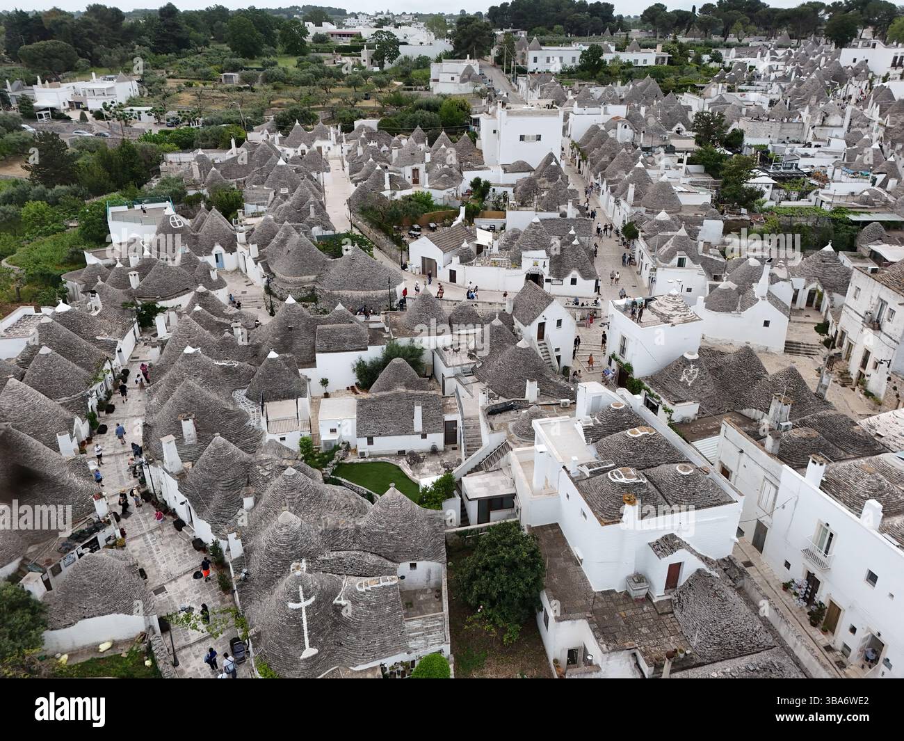 aerial view of Trulli of Alberobello, unesco world heritage village ...