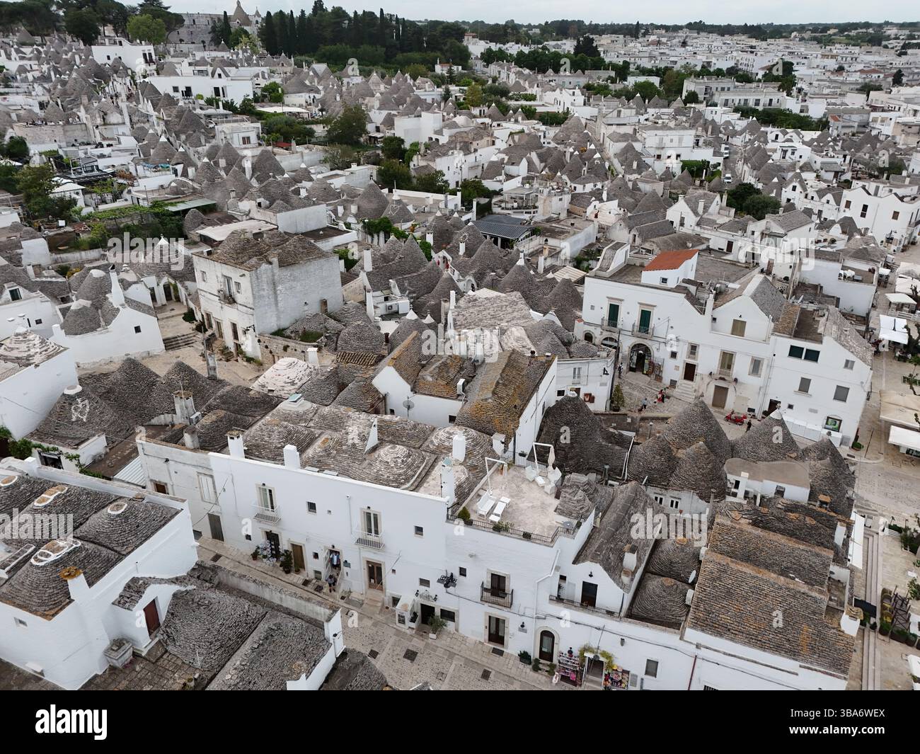 aerial view of Trulli of Alberobello, unesco world heritage village ...