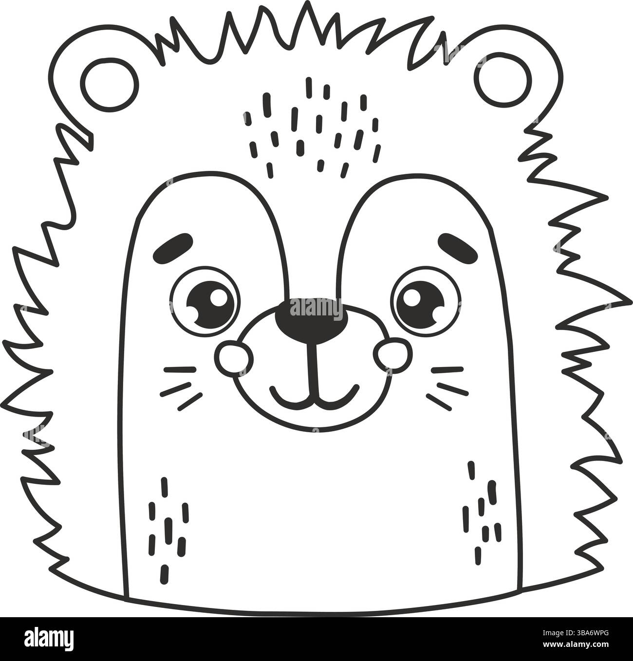 Forest line animal isolated art, cute wild animal coloring, kids ...