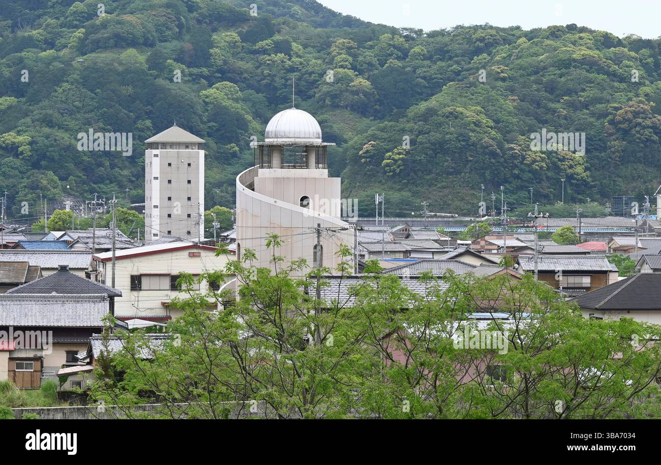 A photo shows the Nishiki Tower (R) and the Nishiki No. 2 Tower, which ...