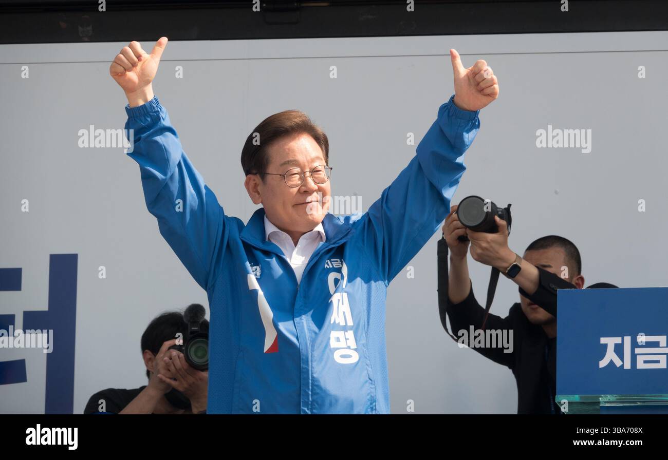 Seoul, South Korea. May 12, 2025 :Lee Jae-Myung, May 12, 2025 : Lee Jae-Myung, the presidential ...