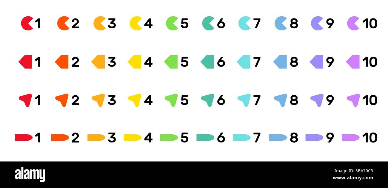 Bright colorful number bullet points collection Stock Vector Image ...