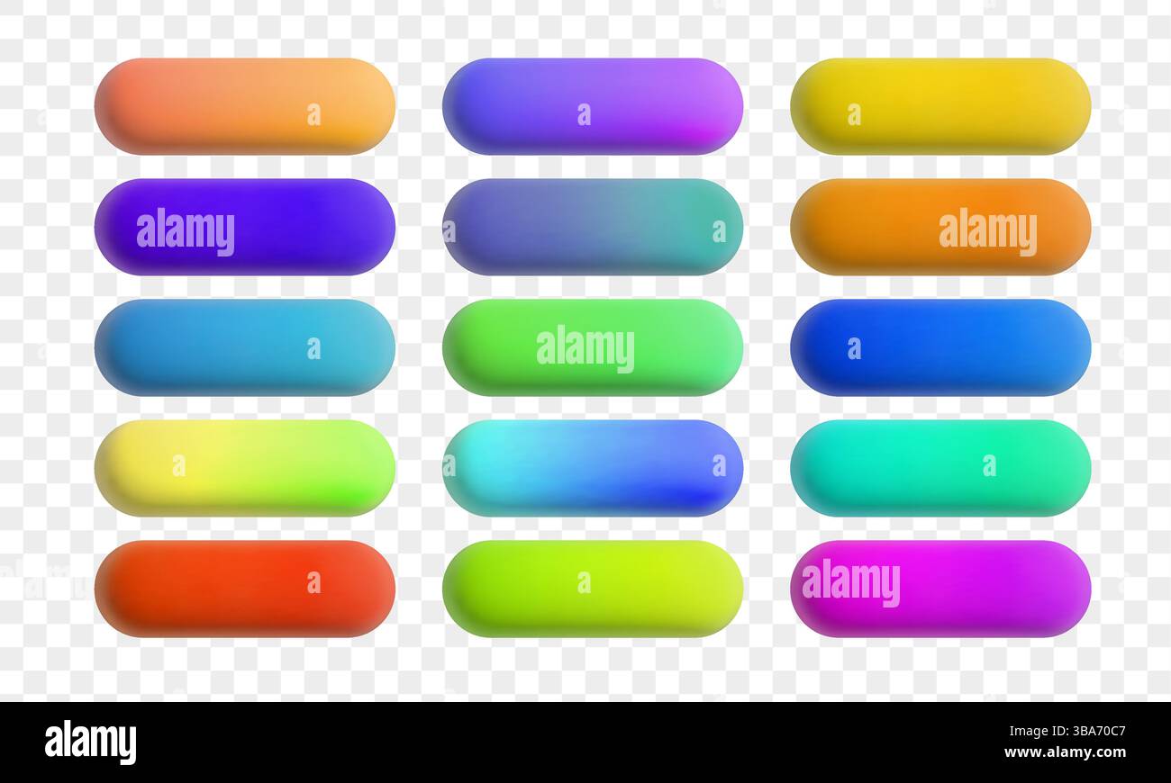 Colorful 3d buttons set Stock Vector Image & Art - Alamy