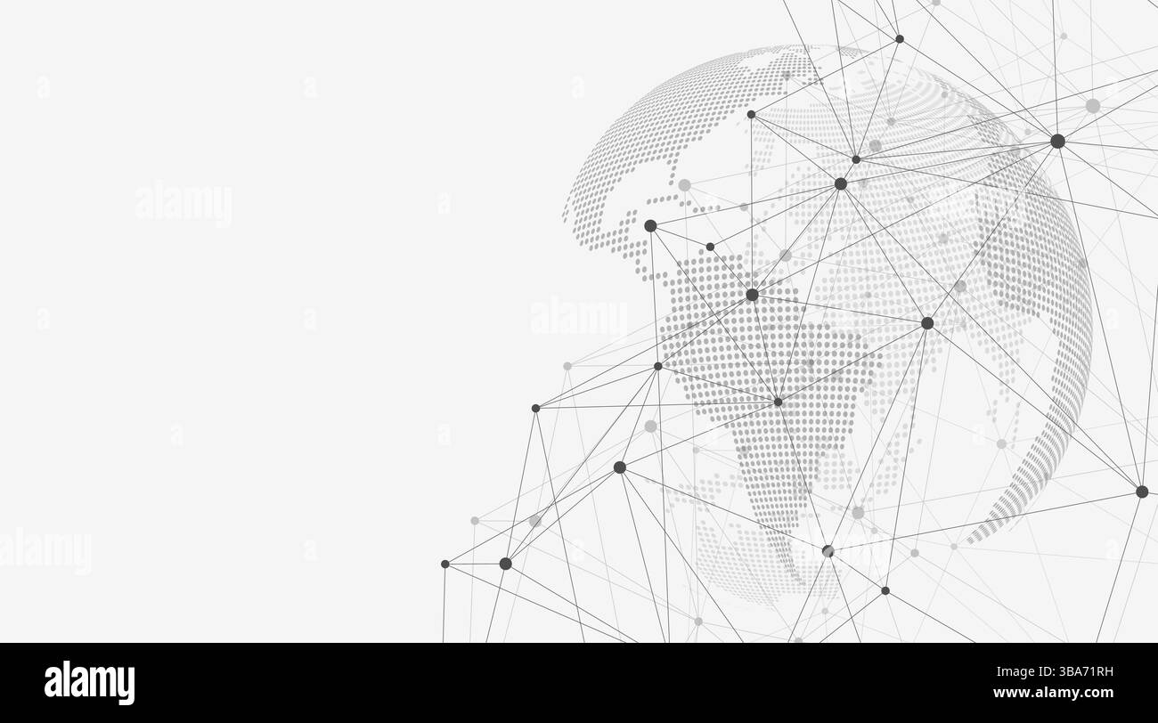 Global network connection concept. Big data visualization. Social ...