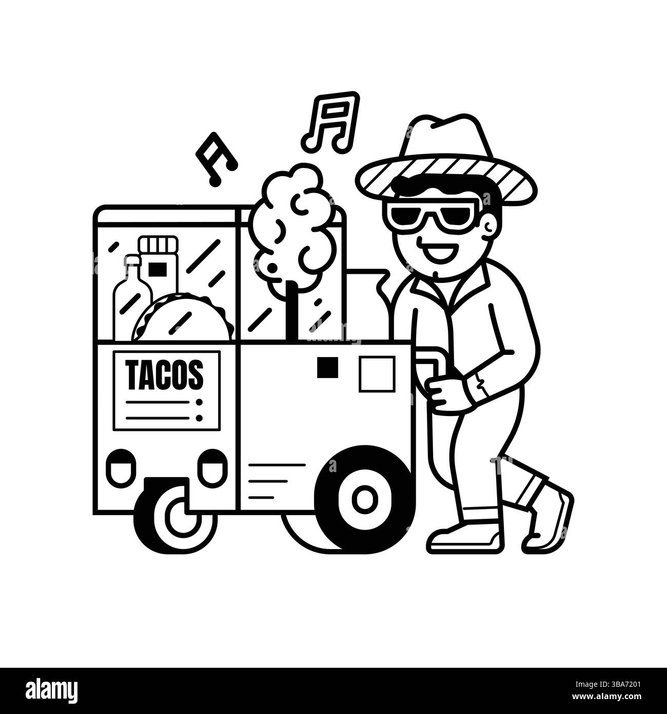 Mexican Tacos Street Food Cart Seller Stock Vector Image & Art - Alamy