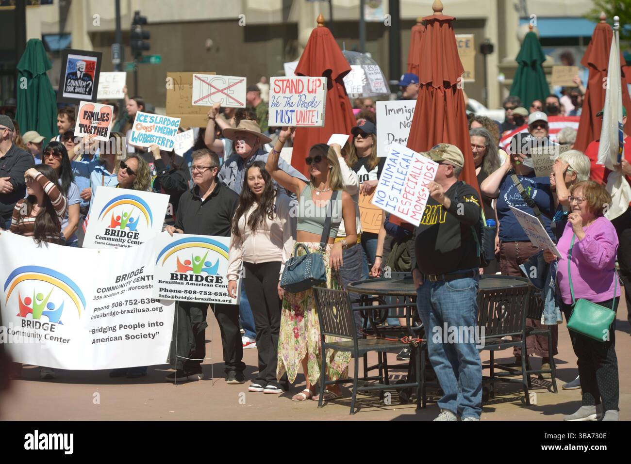 May 11, 2025, Worcester, Ma, USA: Angry residents demonstrate on ...