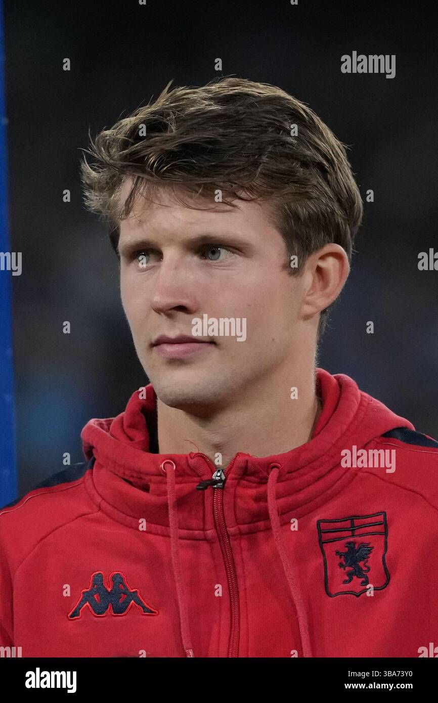 Naples, Italy. 11 May, 2025. Morten Frendrup of Genoa CFC during the ...